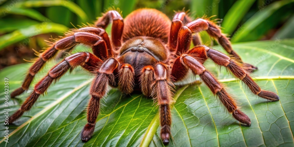A massive burgundy goliath birdeater tarantula, its vibrant burgundy ...