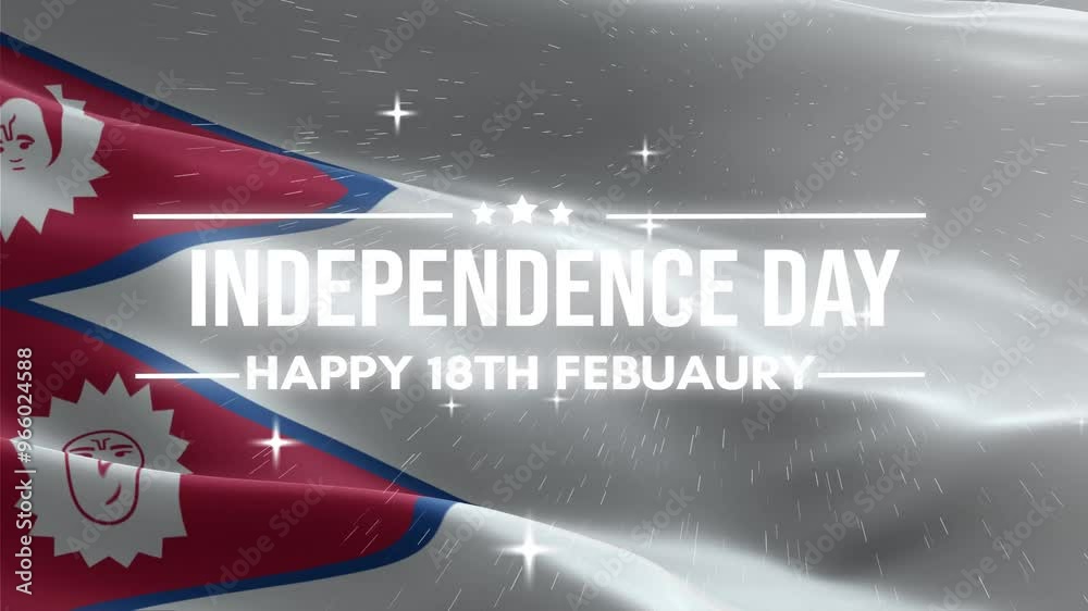 Nepal Independence Day, Happy February 18 Lettering text animation ...