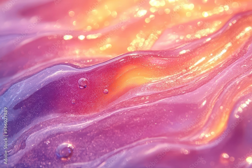 iridescent metallic texture resembling liquid mercury swirling with ...