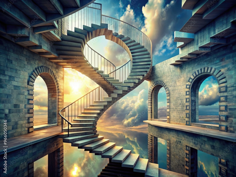 An Impossible Staircase With Interlocking Flights Of Stairs In An ...
