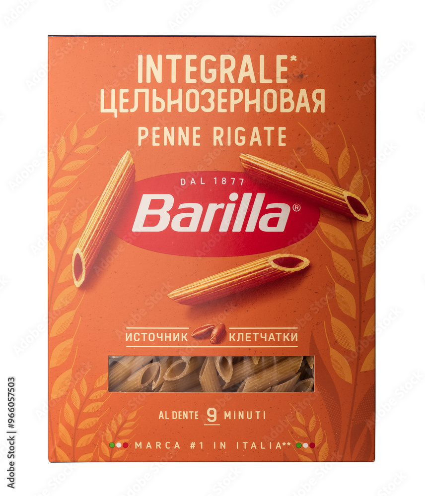 Barilla Integrale packaging whole grain Penne Rigate, source of fiber ...