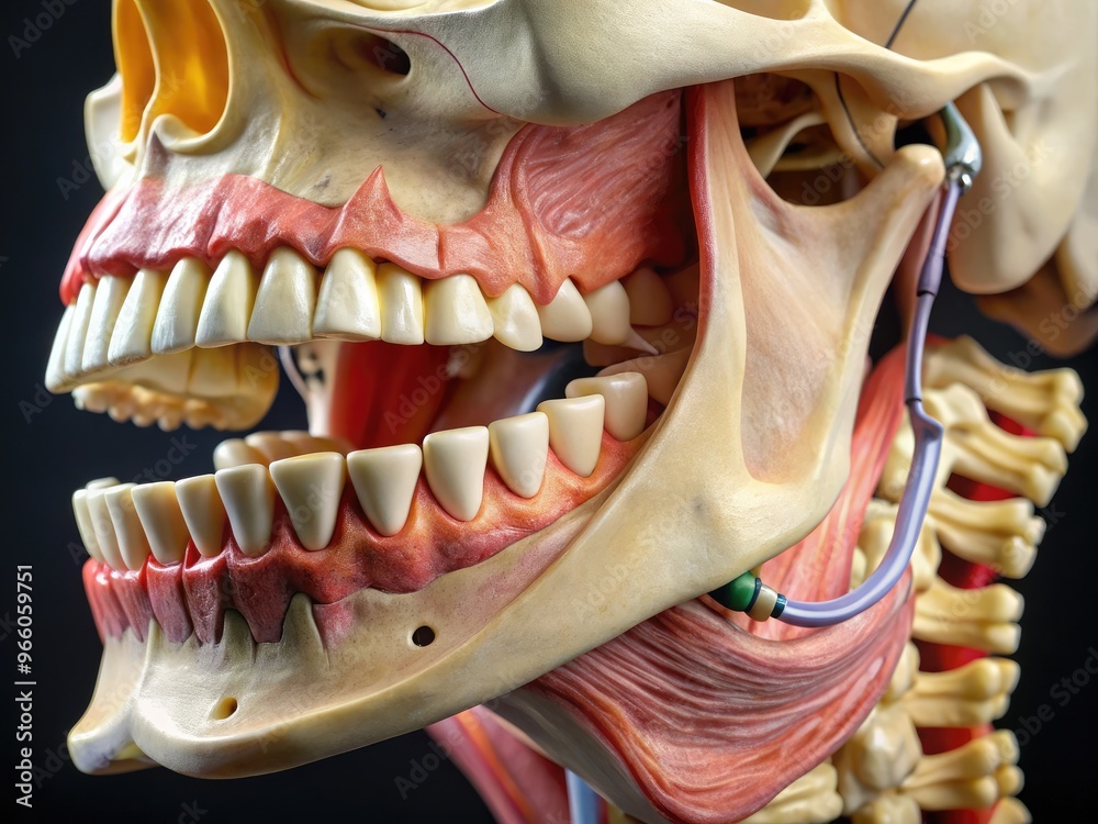 Close-Up Photograph Of A Mandible, Labeled With Its Anatomical ...