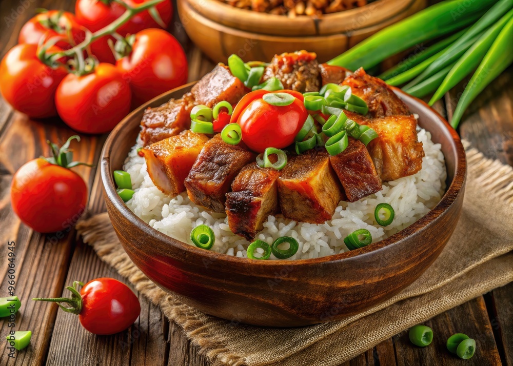 crispy lechon kawali, savory adobo, and fragrant steamed rice ...