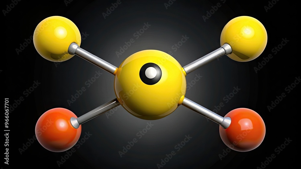 Diagram Presenting The Chemical Formula For Sulfur Dioxide, Featuring A ...
