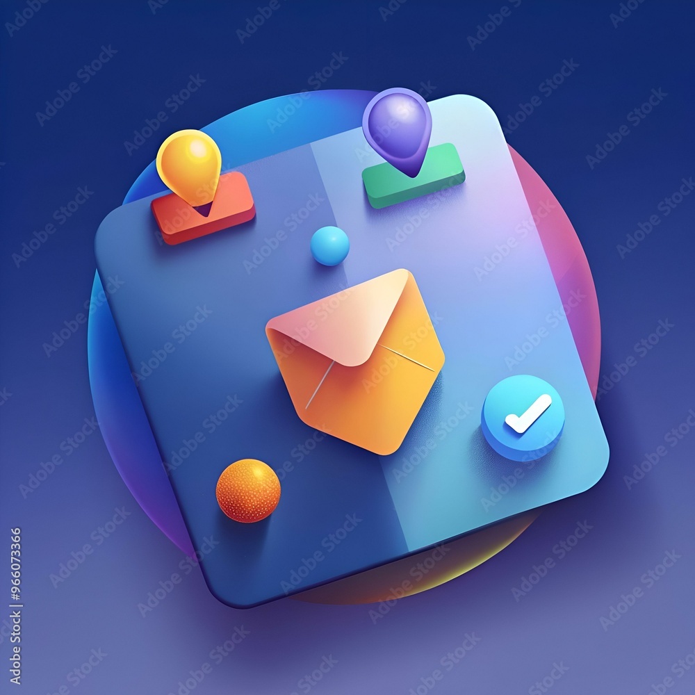 Colorful 3D sticky note icons. perfect for adding a modern and playful ...
