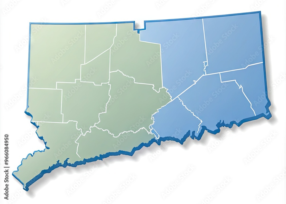 Outline Map Of The State Of Connecticut With A White Background And ...