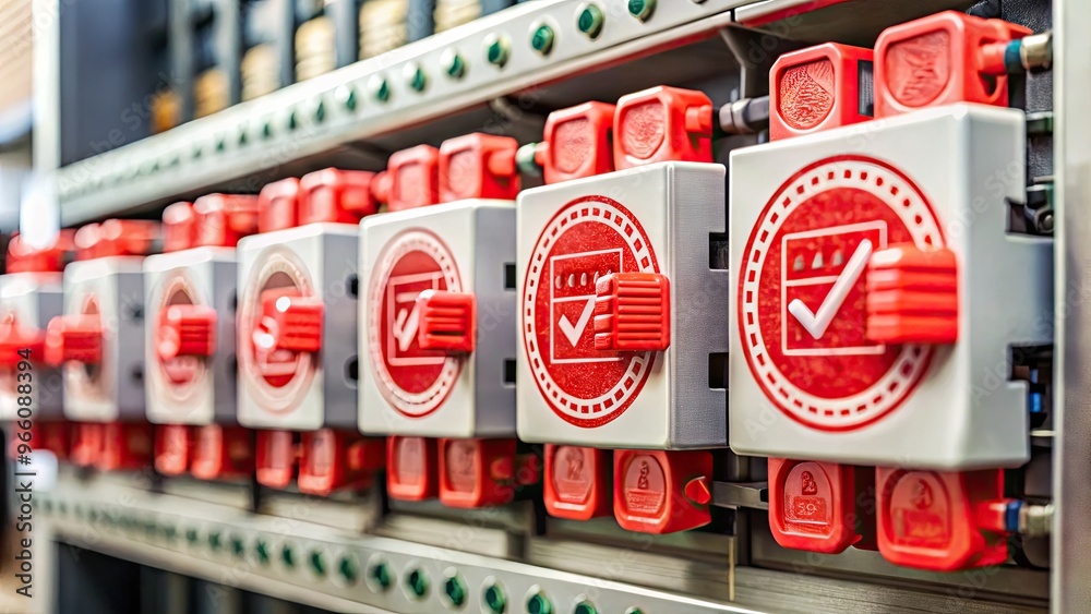 Red Stamps Applied To Electrical Equipment, Such As Televisions, To ...