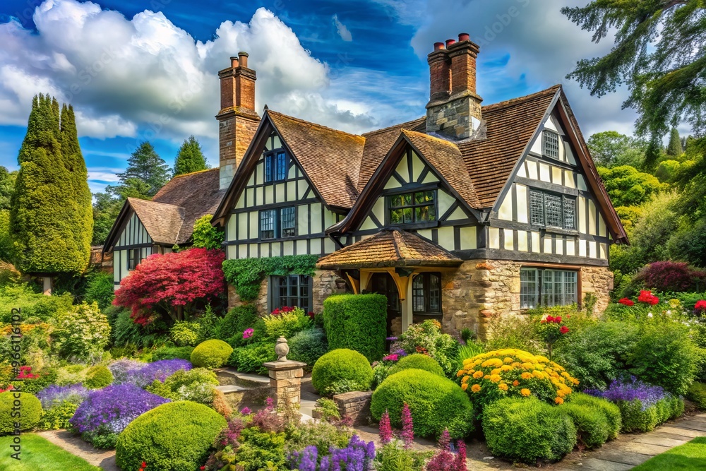 Charming traditional English-style mock Tudor house with steeply ...