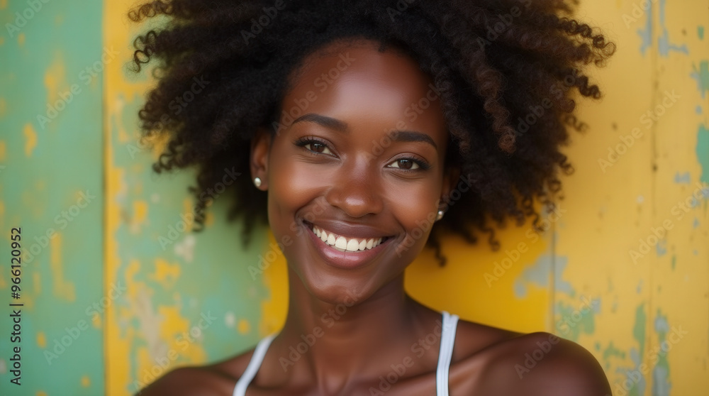 Confident African Woman Headshots in Vibrant Settings – Natural Hair ...