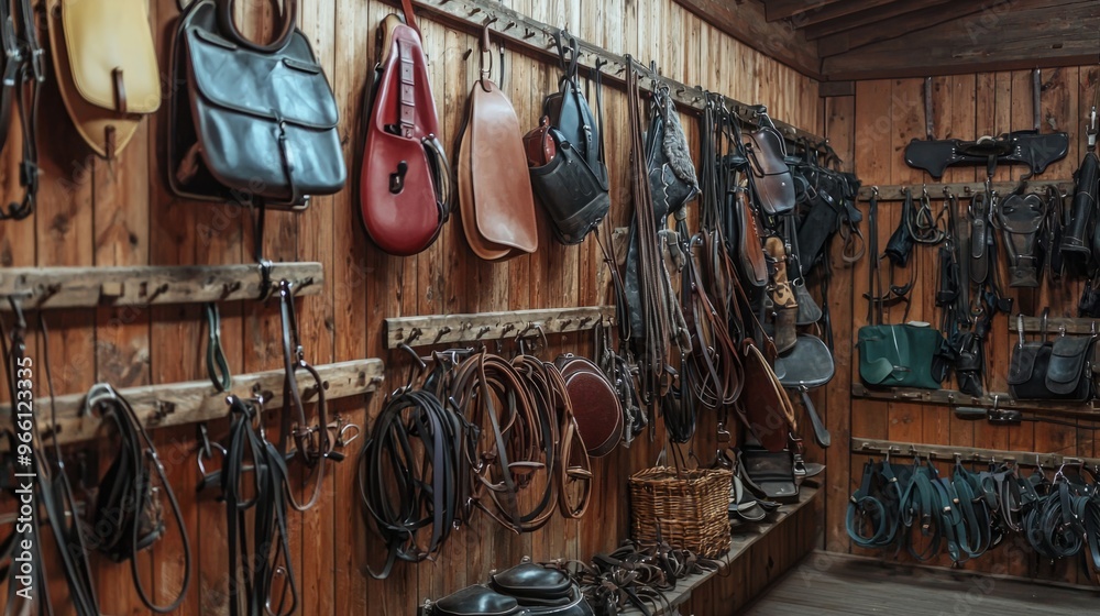 horse set. equipment, accessories, outfit for horseback riding ...