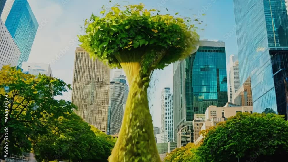 A powerful video shows a vortex of green leaves swirling like a tornado ...