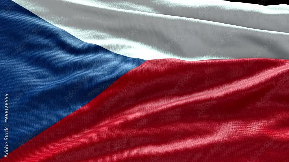 4k render Czechia Flag video waving in wind Czechia Flag Wave Loop ...