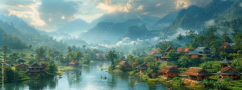 Hmong Hill Tribe Village: A traditional village nestled amidst the ...