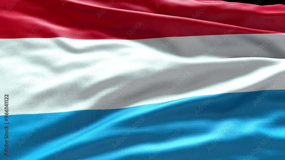 4k render Luxembourg Flag video waving in wind Luxembourg Flag Wave Loop waving in wind ...