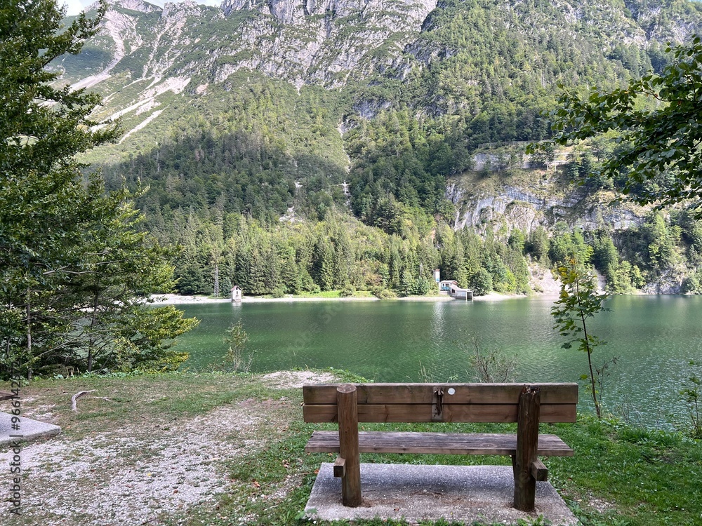 Raibl Lake Trail or Paths for walking and recreation along the lake ...