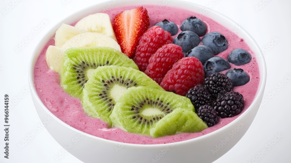 Design a smoothie bowl recipe that combines the fruits from this image ...
