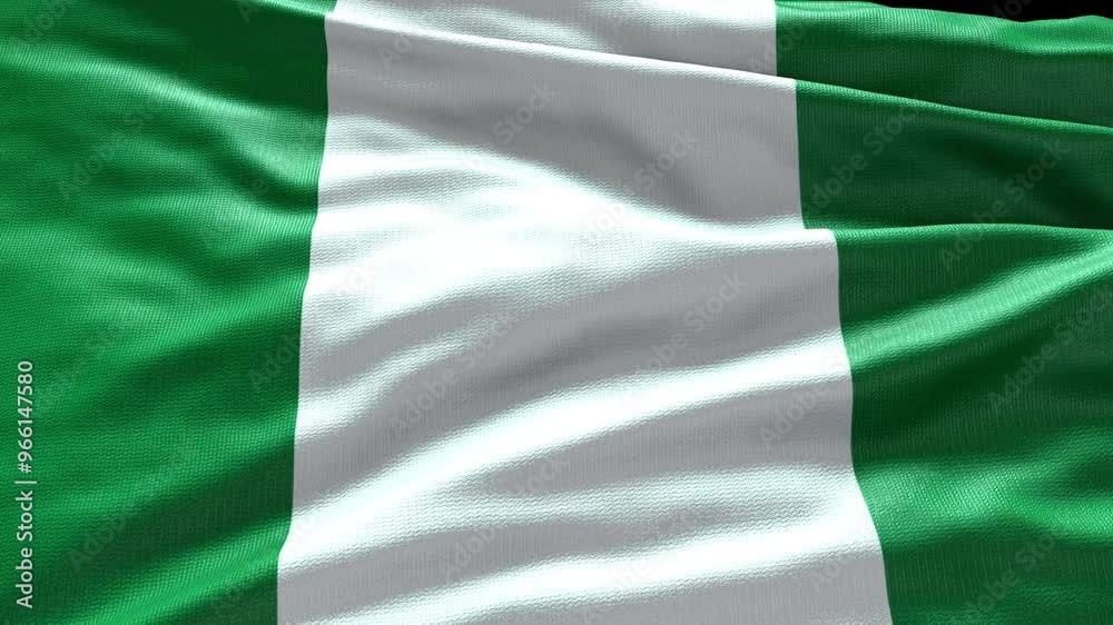 4k render Nigeria Flag video waving in wind Nigeria Flag Wave Loop ...