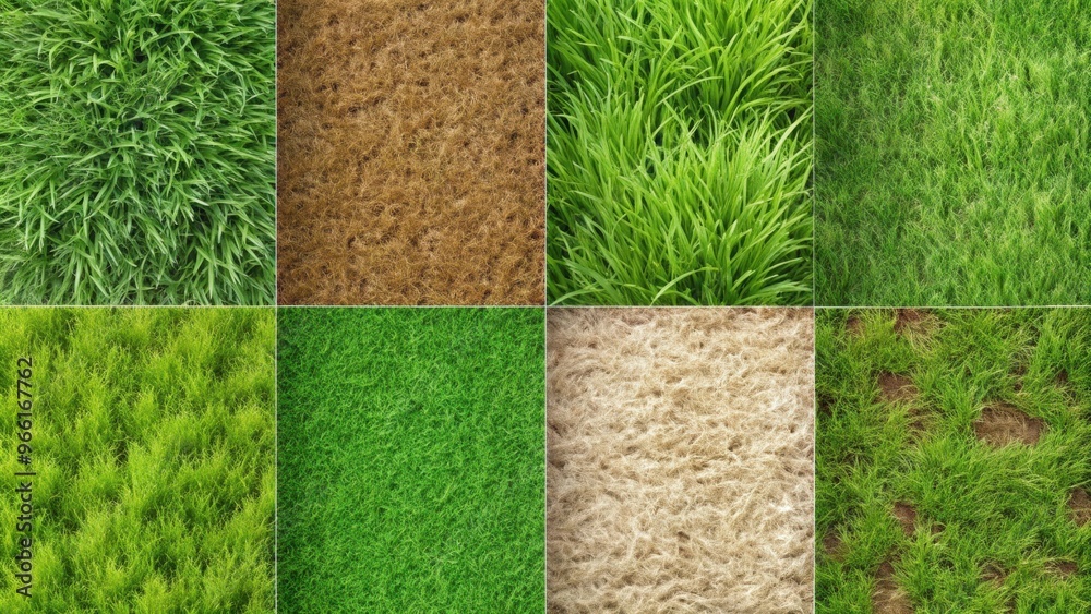 High resolution textures of various grass surfaces for realistic ...