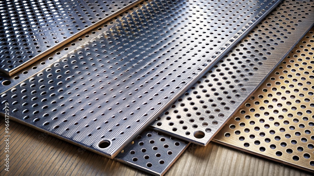 Perforated metal sheet stamping plates with angled texture view for ...