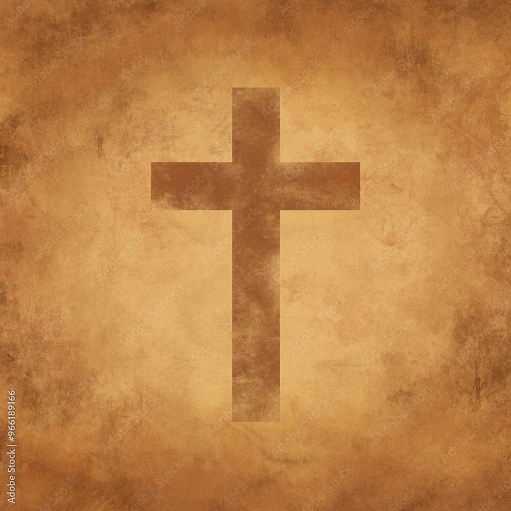 Christian history, The cross middle old paper background, old scripture ...