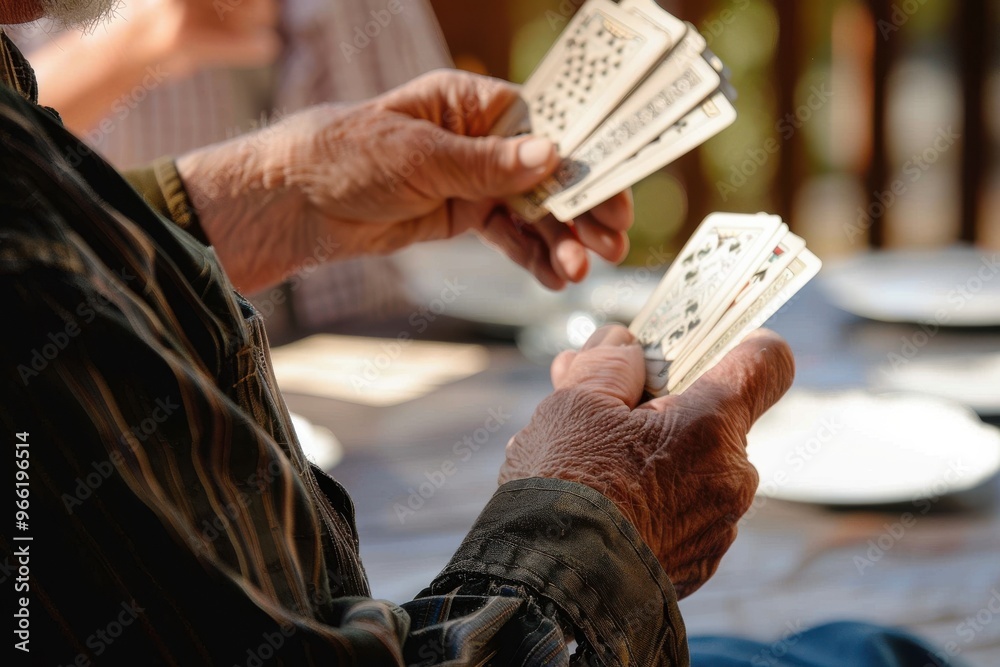 Bridge keeps us alert in our old age Cropped shot of an unrecognizable ...