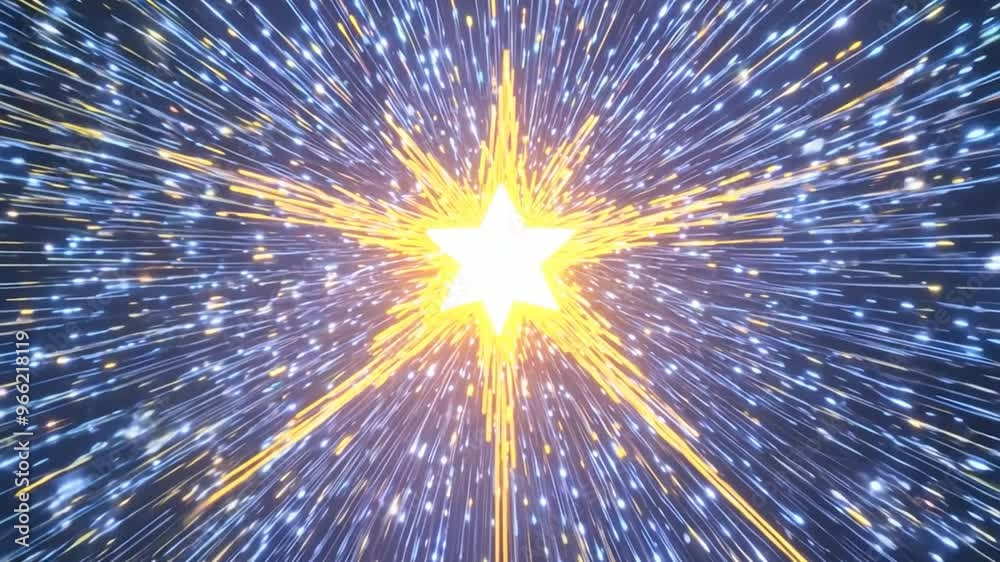 Brilliant star explodes in hyperspace, radiating vibrant streaks of ...