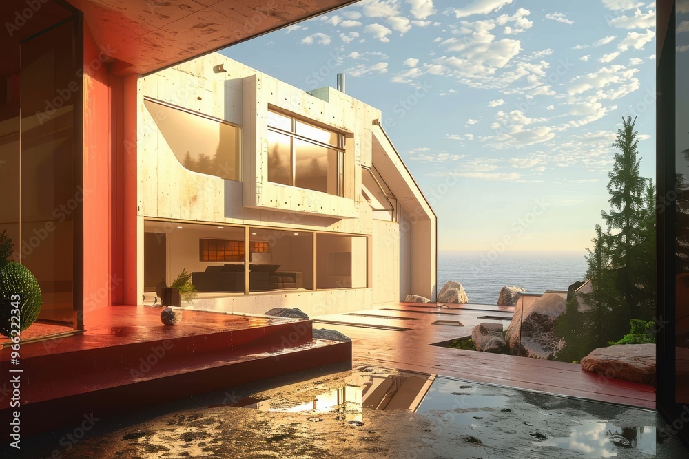 The scene was rendered with photorealistic shaders and lighting in ...