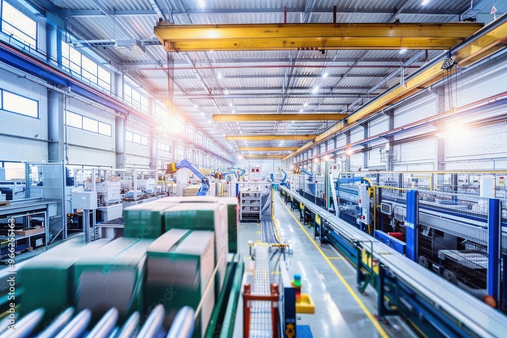 New industrial machinery Horizontal high angle view color image of ...