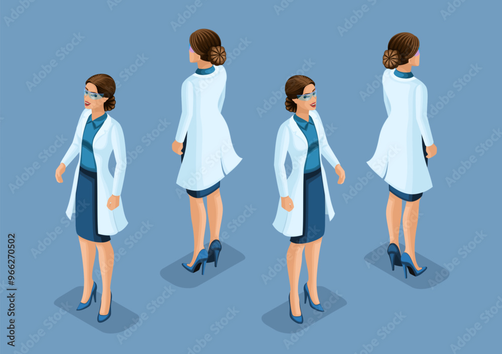 Trending Isometric Doctors. 3D Female surgeon, Medical worker, hand and ...