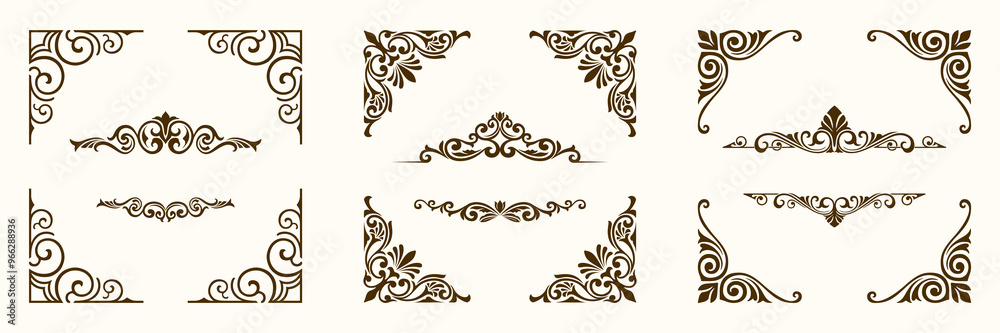 corner frame decorative square border frame border line greeting card ...
