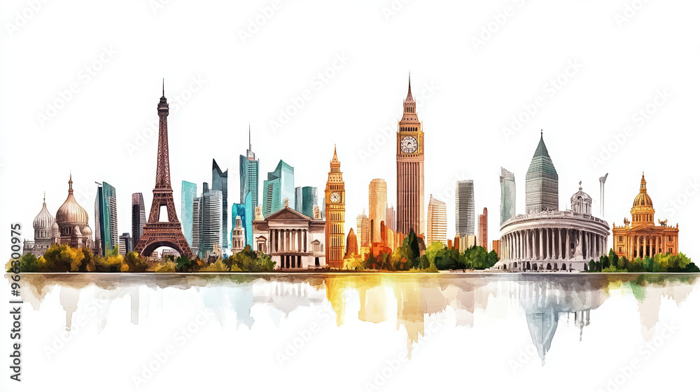 cityscape skyline landmarks architecture travel tourism famous ...