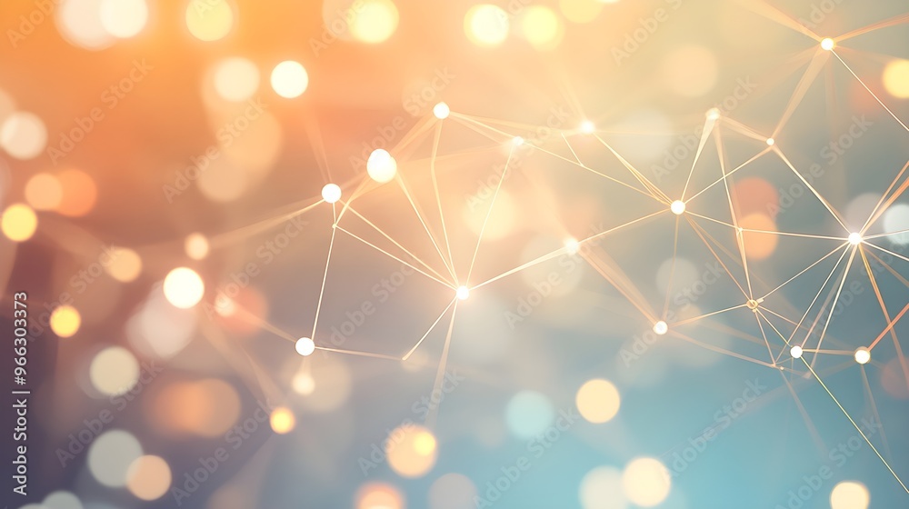 An abstract representation of a digital network, with glowing lines and ...