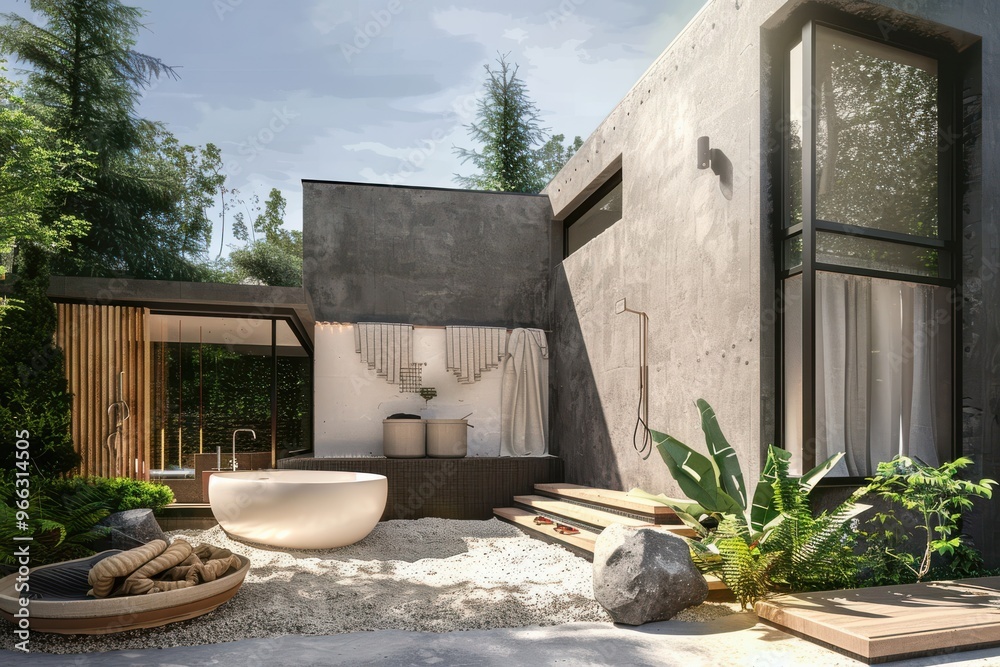 The scene was rendered with photorealistic shaders and lighting Stock ...