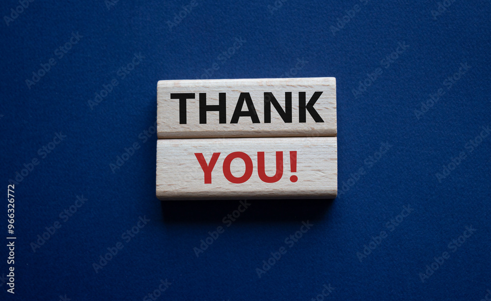 Thank you symbol. Wooden blocks with words Thank you. Beautiful deep ...