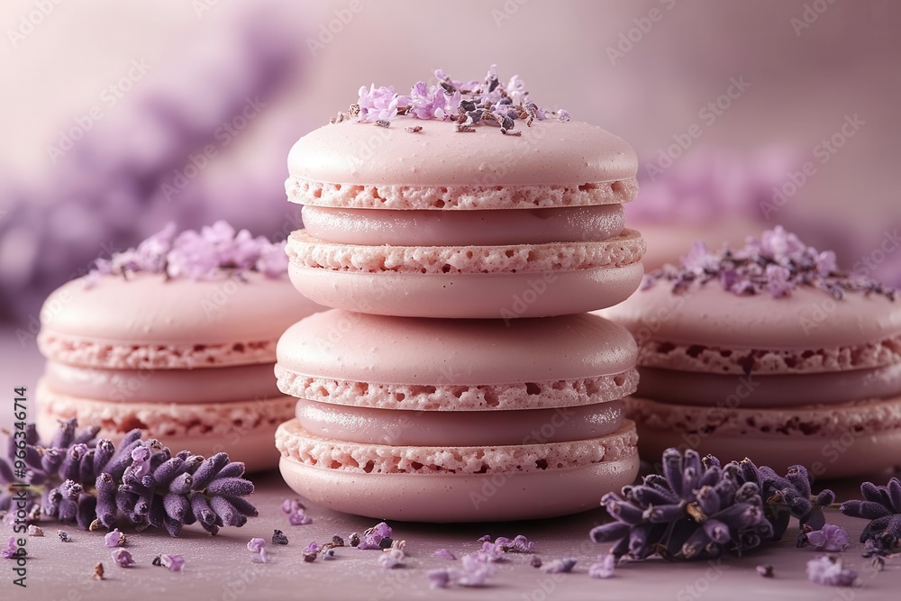 elegant mauve background adorned with delicate french macarons the ...