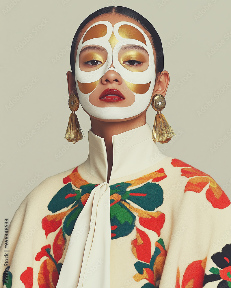 Fashion magazine concept. Portrait of beautiful female model wearing ...