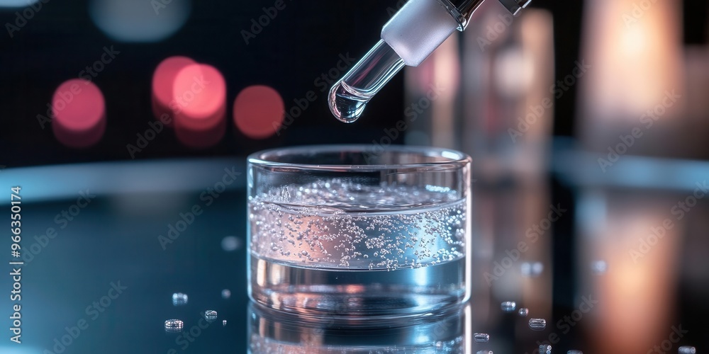 Clinical-grade hyaluronic acid serum being applied to skin under a ...