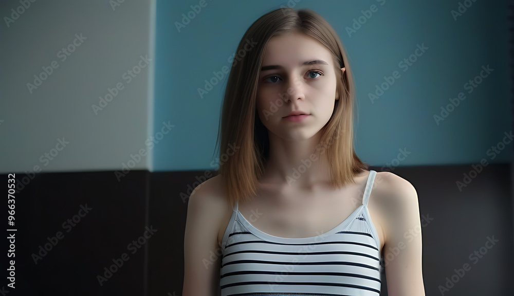 full view teen girl eating disorders appearing skinny thin slim ...