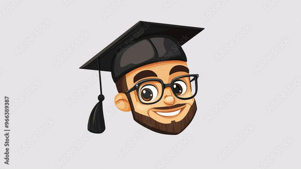 Cartoon character on the theme of learning, university, graduate ...