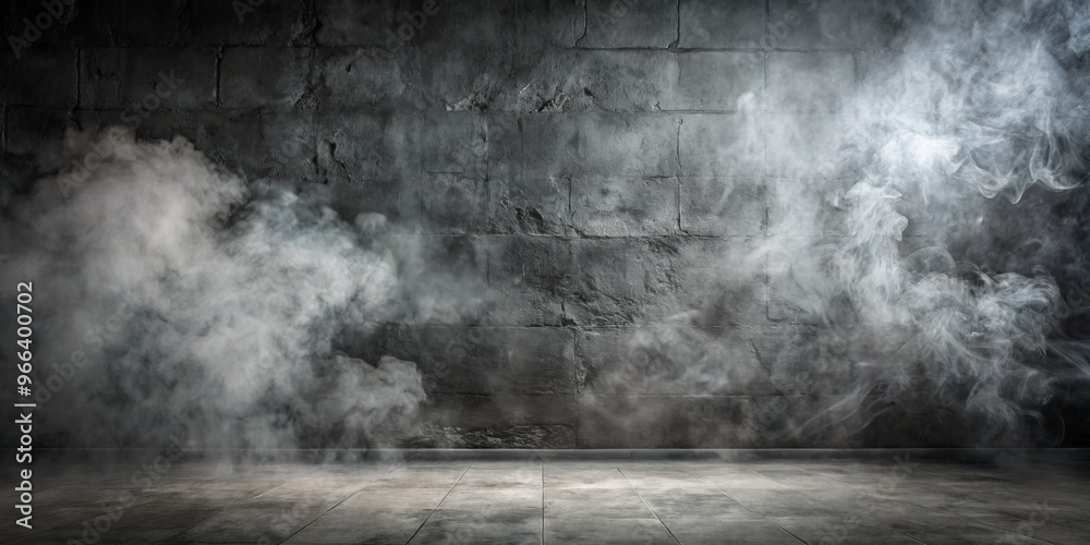 Smoky Brick Wall Background - Grey Brick Wall with White Smoke ...