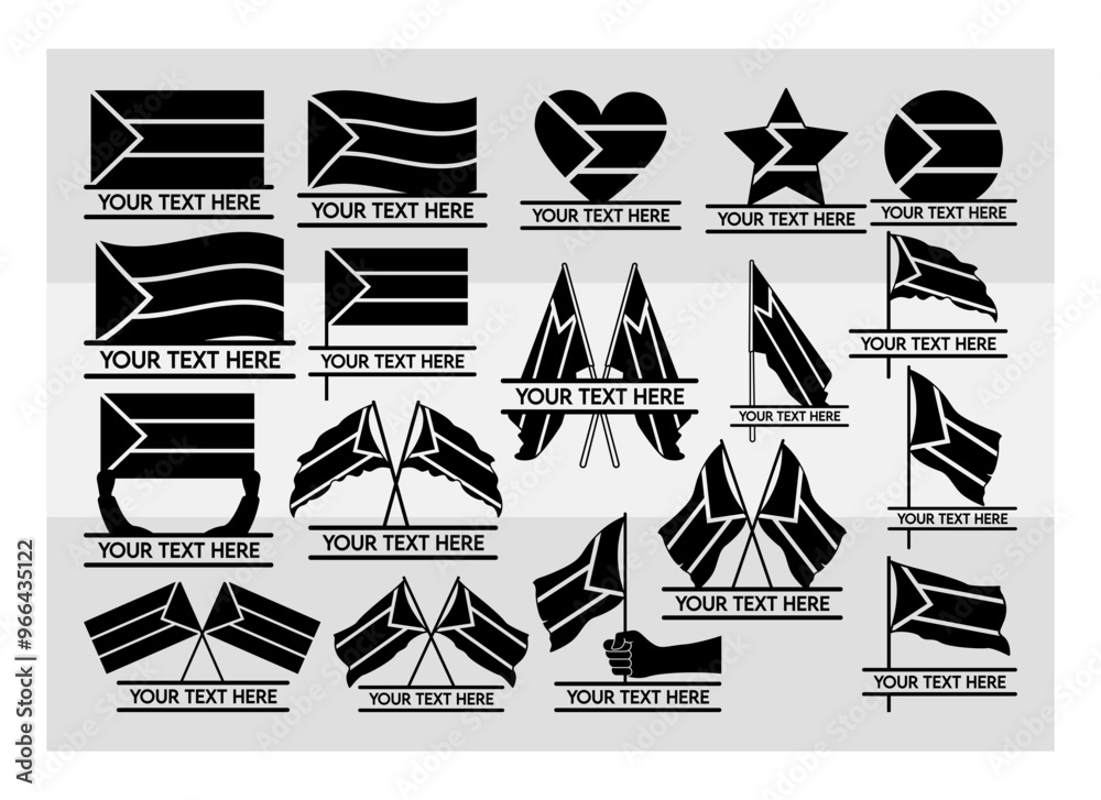 Palestine Flag Split Monogram SVG Silhouette Bundle, Palestine ...