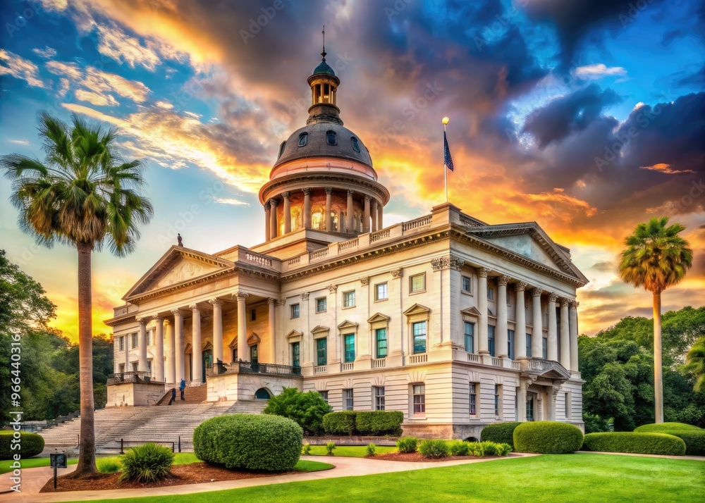 Historic South Carolina State House building in Columbia features a ...
