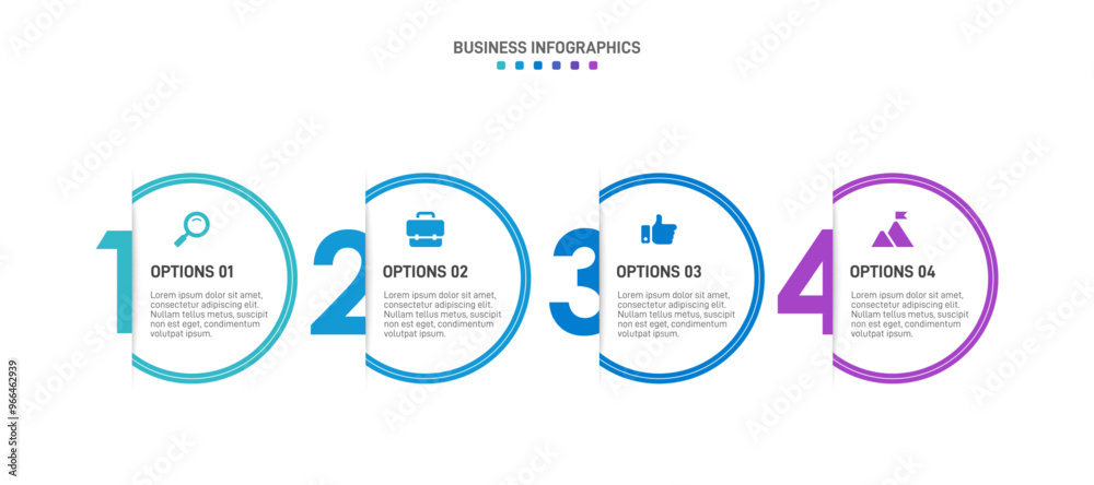 Horizontal progress bar featuring 4 arrow-shaped elements, symbolizing ...