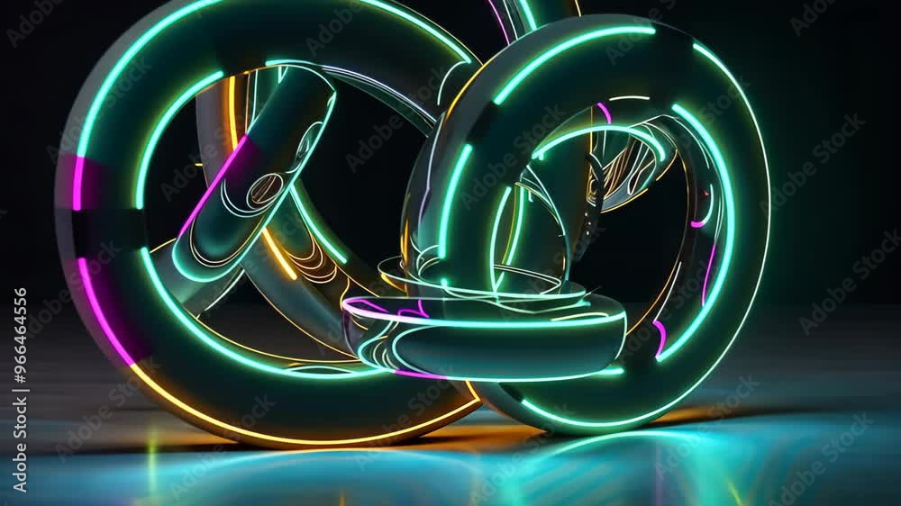 3D rendering of a neon blank logo mockup, futuristic and stylish design ...