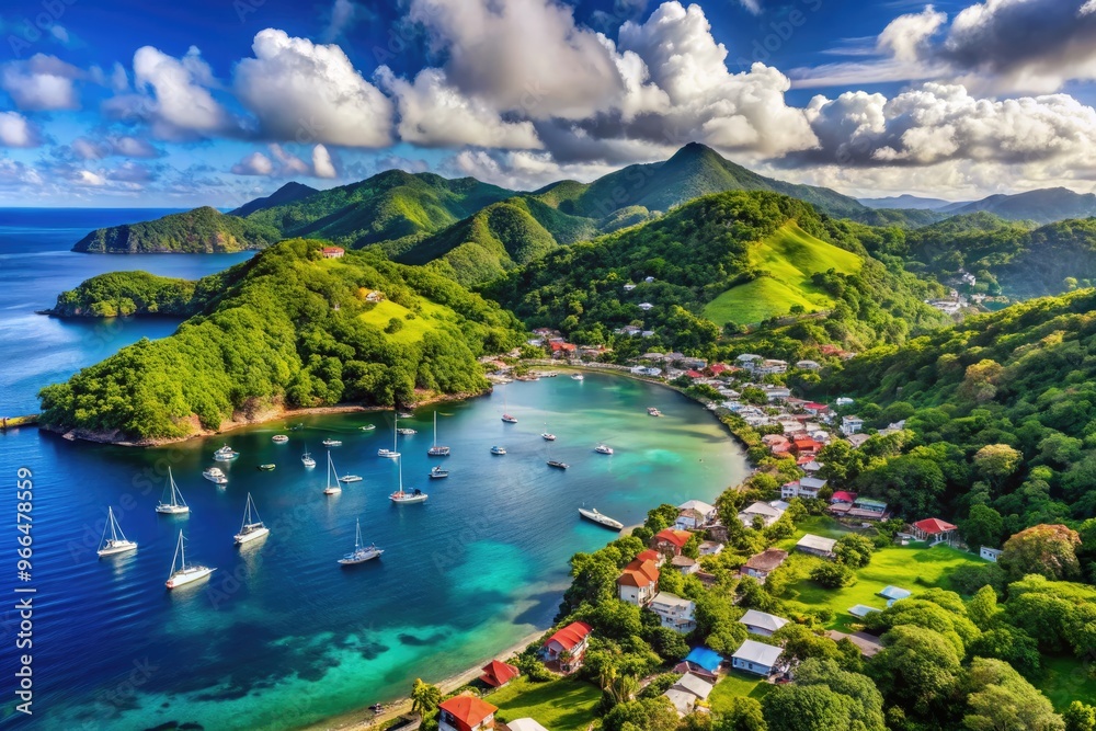 Vibrant colors illustrate the Caribbean island nation of St. Vincent ...