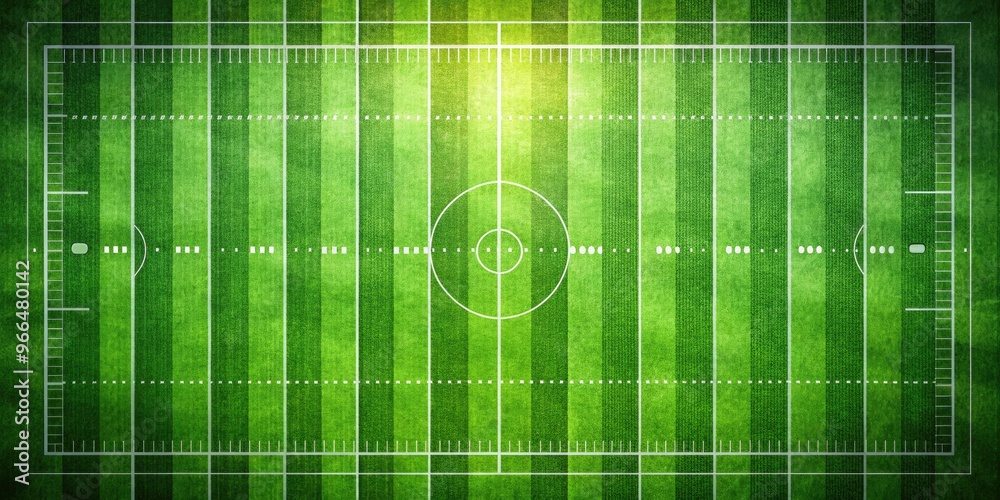 Vibrant green football field texture with faint grid pattern, blurred ...