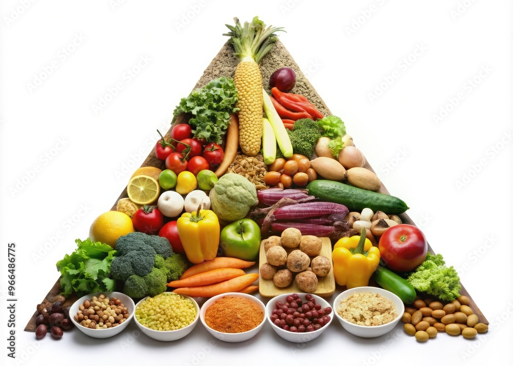 Visual Representation Of A Triangular Pyramid Consisting Of Food Groups ...