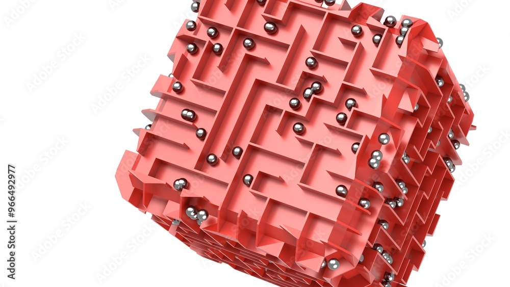 maze puzzle moving shapes design satisfying animation 3d illustration ...
