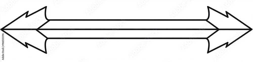 In this modern drawing there are three arrows in a single line. Three ...