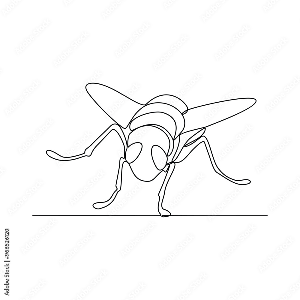 One continuous line drawing of insect vector illustration. Animal ...